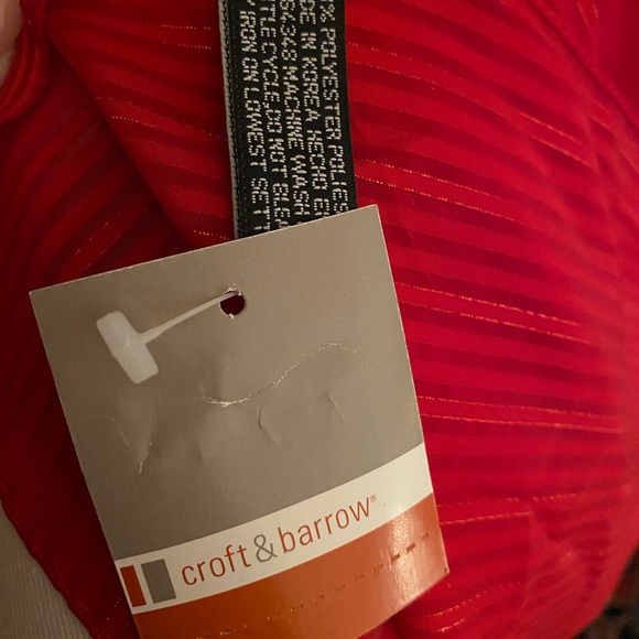 croft & barrow | Accessories | New Kohls Croft And Barrow Red Stripped ...